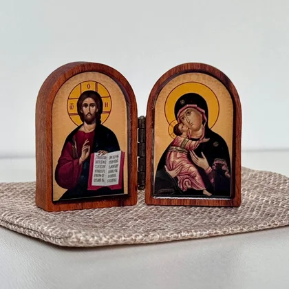 Mini Diptico Pantokrator Theotokos
